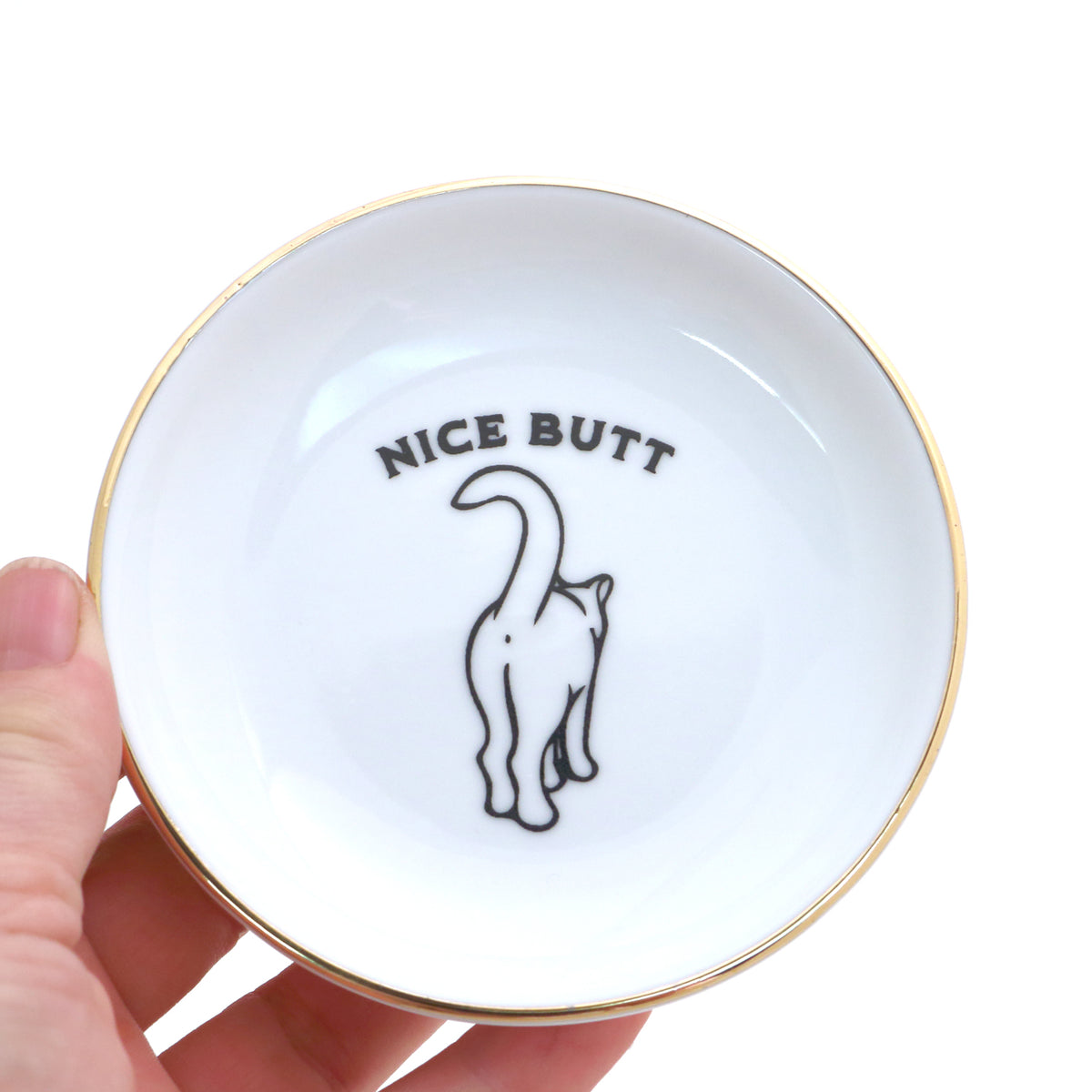 Cat Butt Ring Dish with 22k Gold Accents – LennyMud